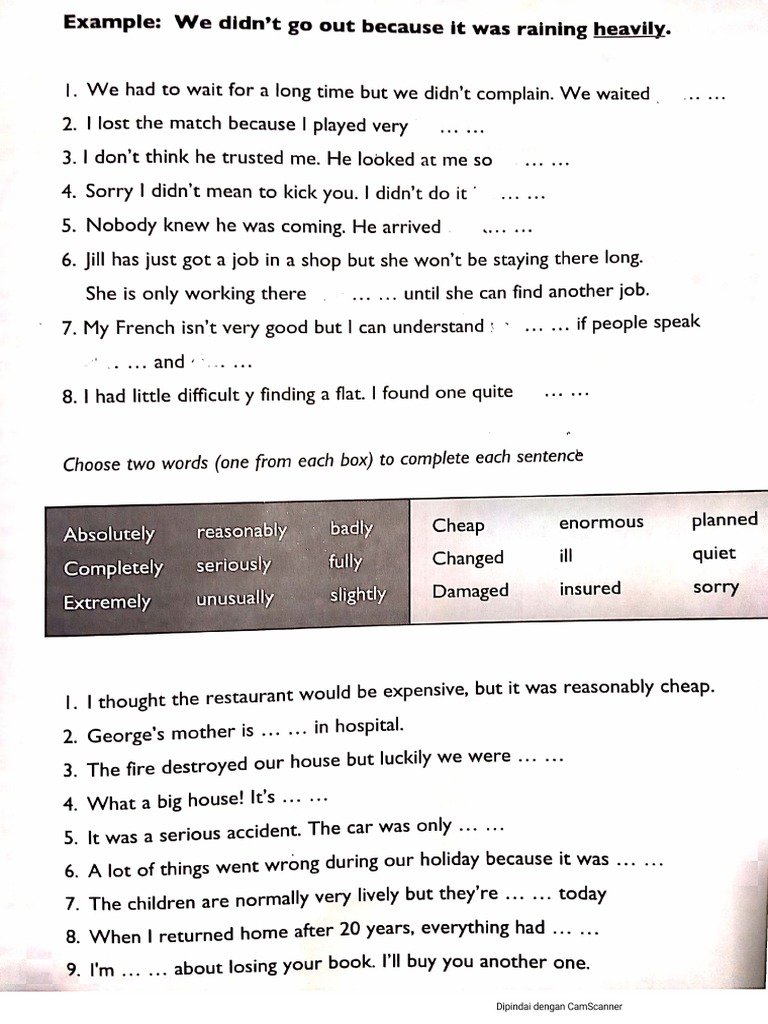 Exercise Adj and Adv | PDF