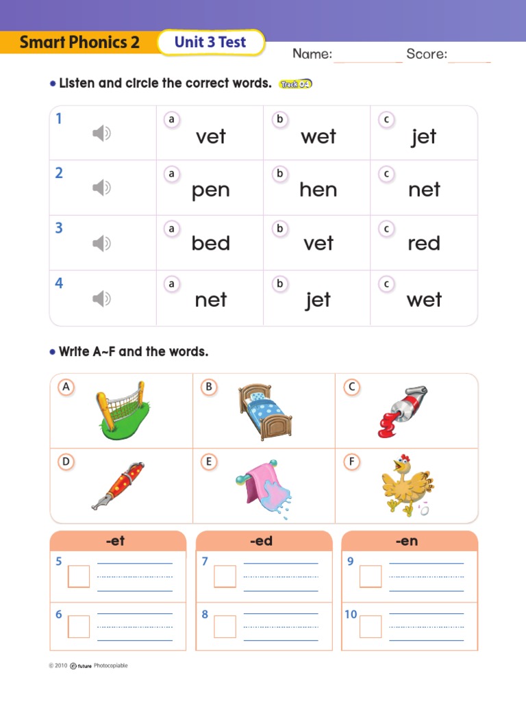 Smart Phonics 1 Unit Test | PDF