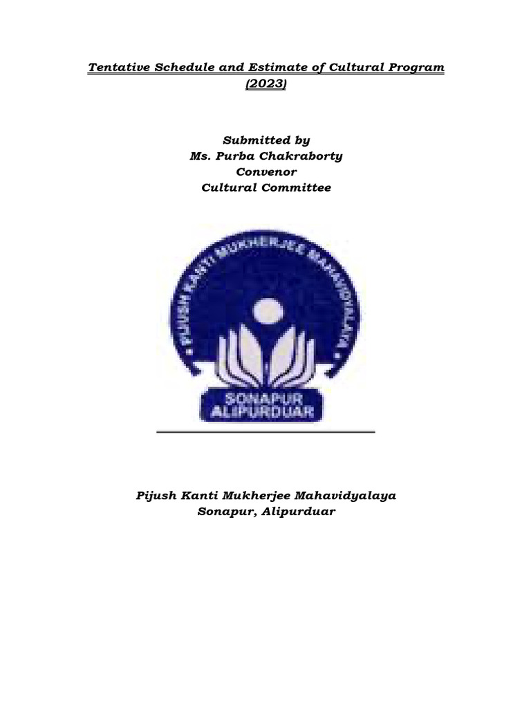 Cultural Program Schedule 2023 | PDF