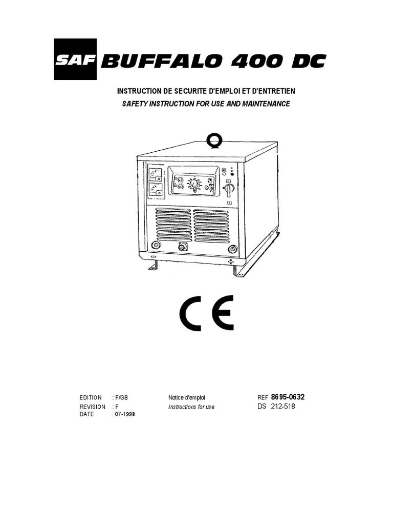 Instructions de sécurité BUFFALO 400 DC | PDF | Hydrogène | Atmosphère ...