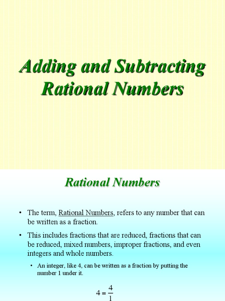 Adding and Subtracting Rational Numbers | PDF | Mathematical Concepts ... Adding and Subtracting Rational Numbers | PDF | Mathematical Concepts ...