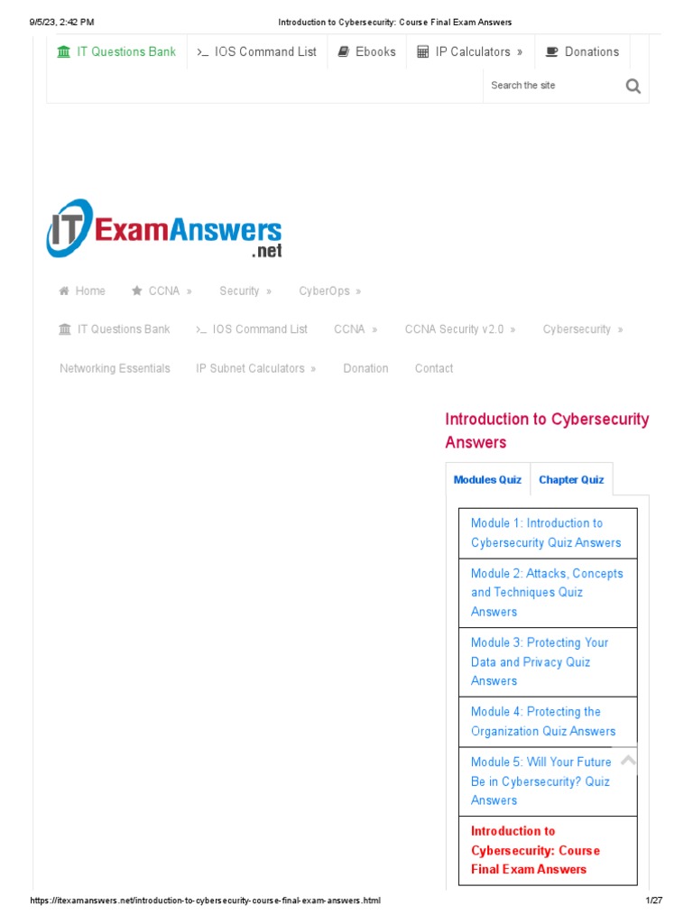Final Exam Answers | PDF | Computer Security | Security
