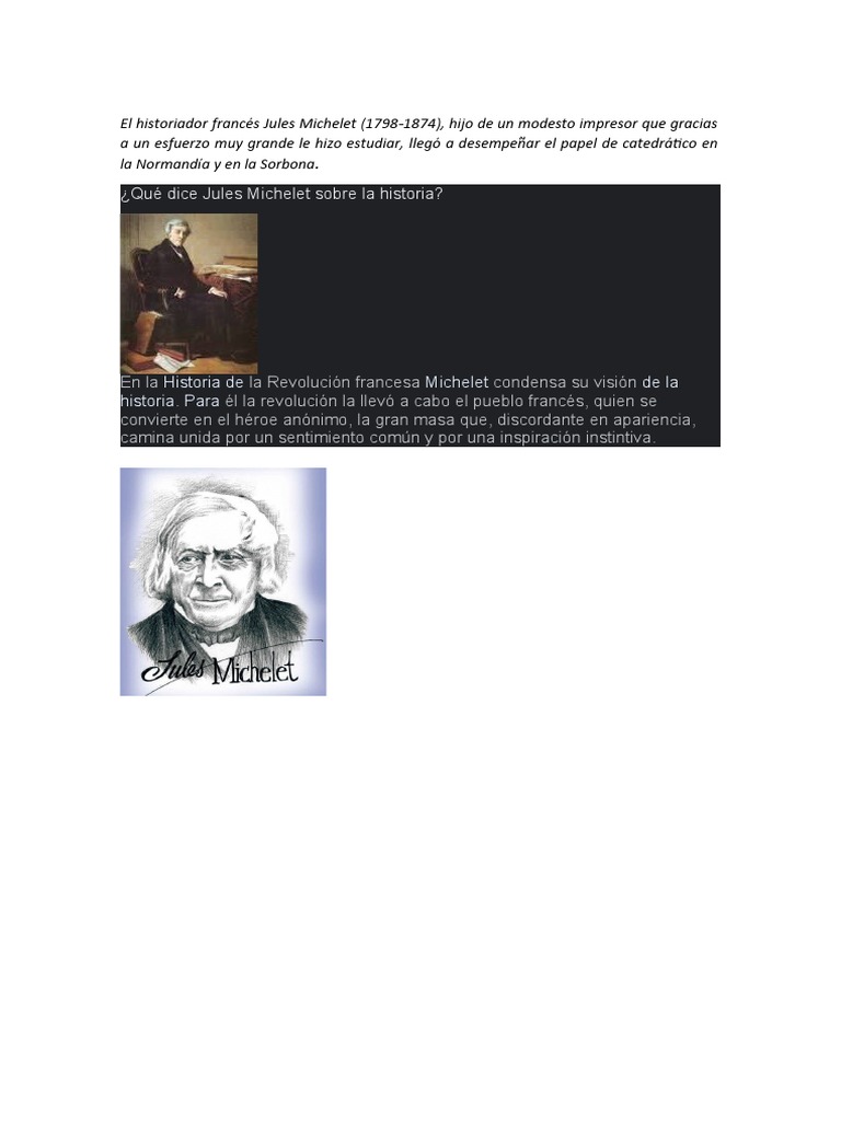 El Historiador Francés Jules Michelet | PDF | Historia