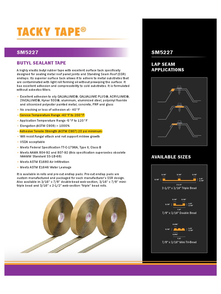 Butyl Sealant Tape-TACKY TAPE | PDF | Chemistry | Materials Science