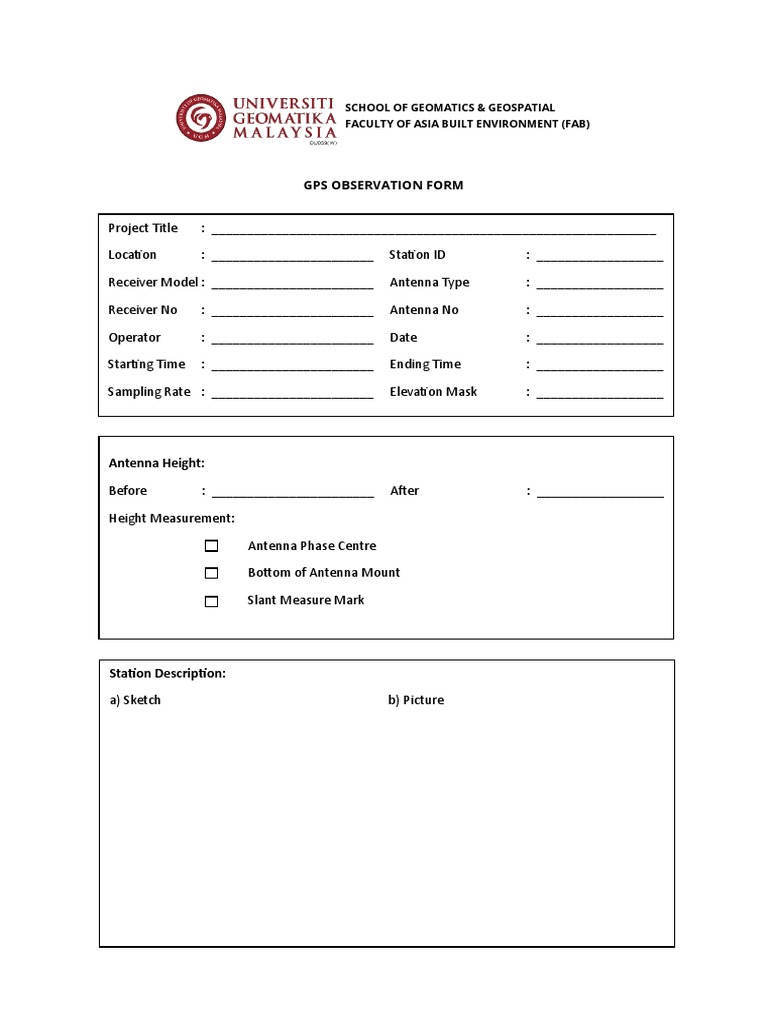 GPS Observation Form | PDF