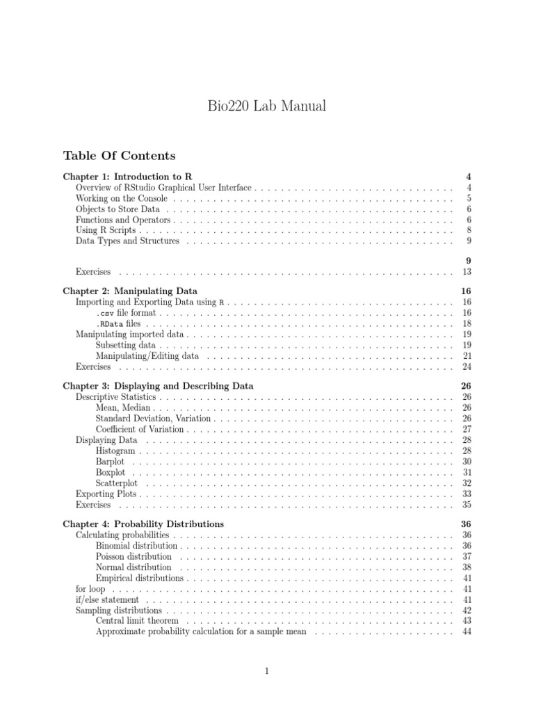 Bio220 Lab Manual | PDF | Data Type | Command Line Interface