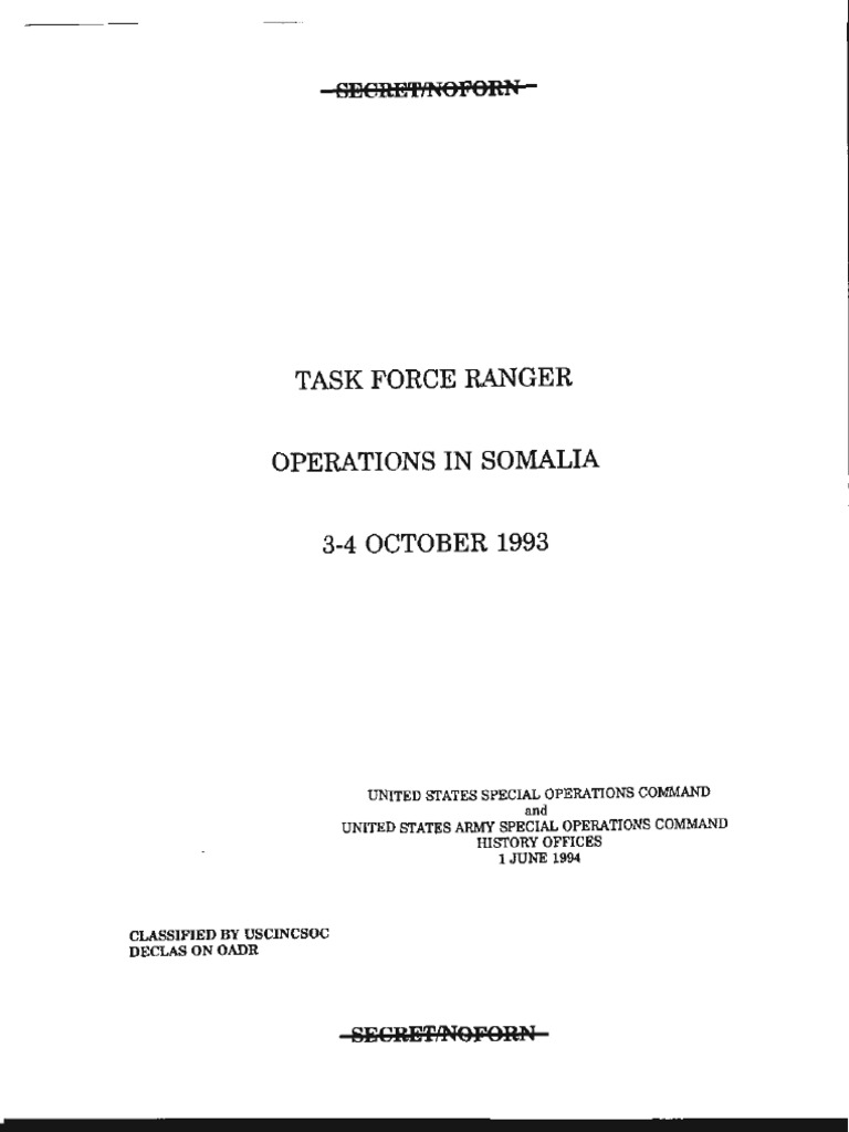 07-A-2365 Task Force Ranger Report Operations in Somalia 1993 | PDF ...