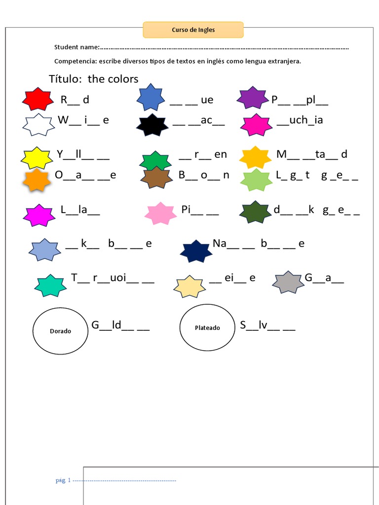 English Colors for Beginners | PDF | Visual Perception | Communication ...