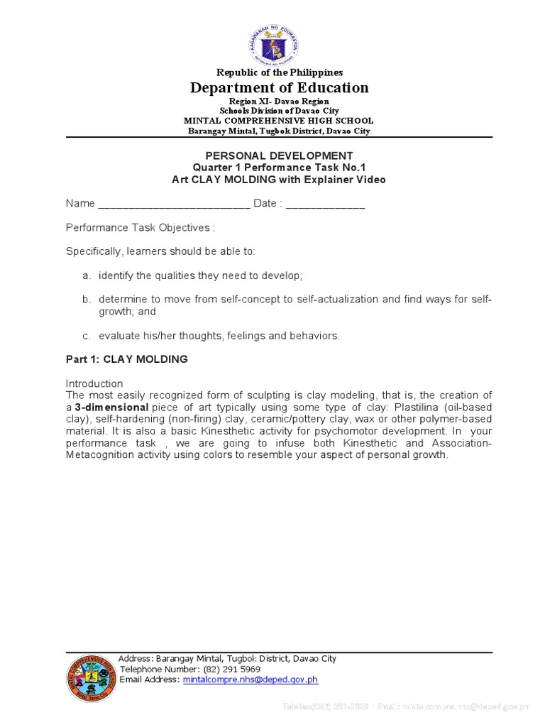 Quarter 1 Performance Task 1 | PDF | Cognition | Psychology