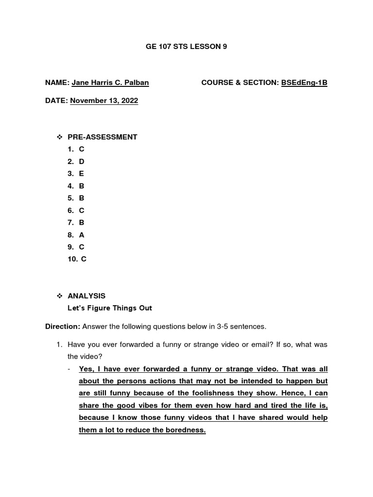 Ge 107 STS Lesson 9 | PDF | Mobile Phones | Information