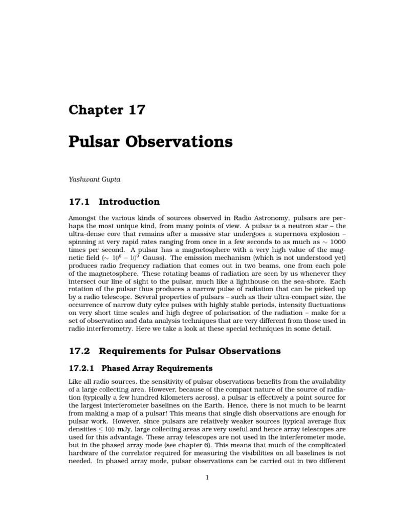 Pulsar Notes | PDF | Coherence (Physics) | Dispersion (Optics)