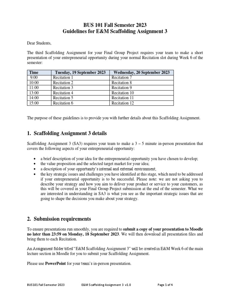 230824 Guidelines for Scaffolding Assignment 3 Fall 2023 | PDF | Swot Analysis | Cognitive Science