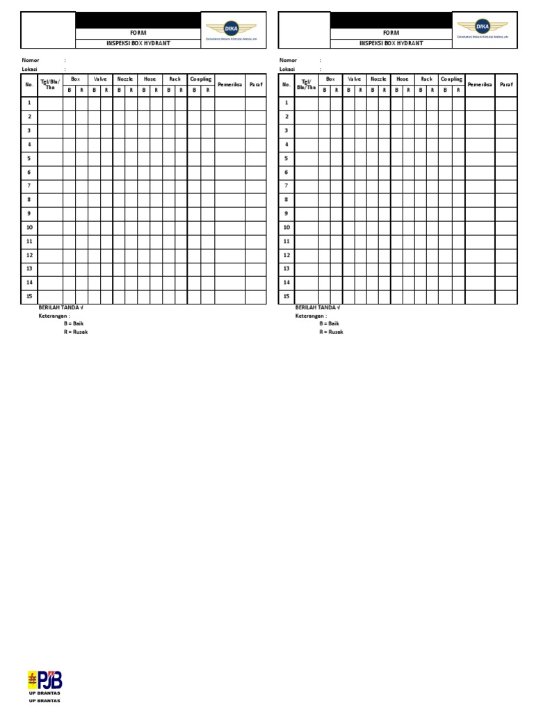 Form Checklist Hydrant | PDF