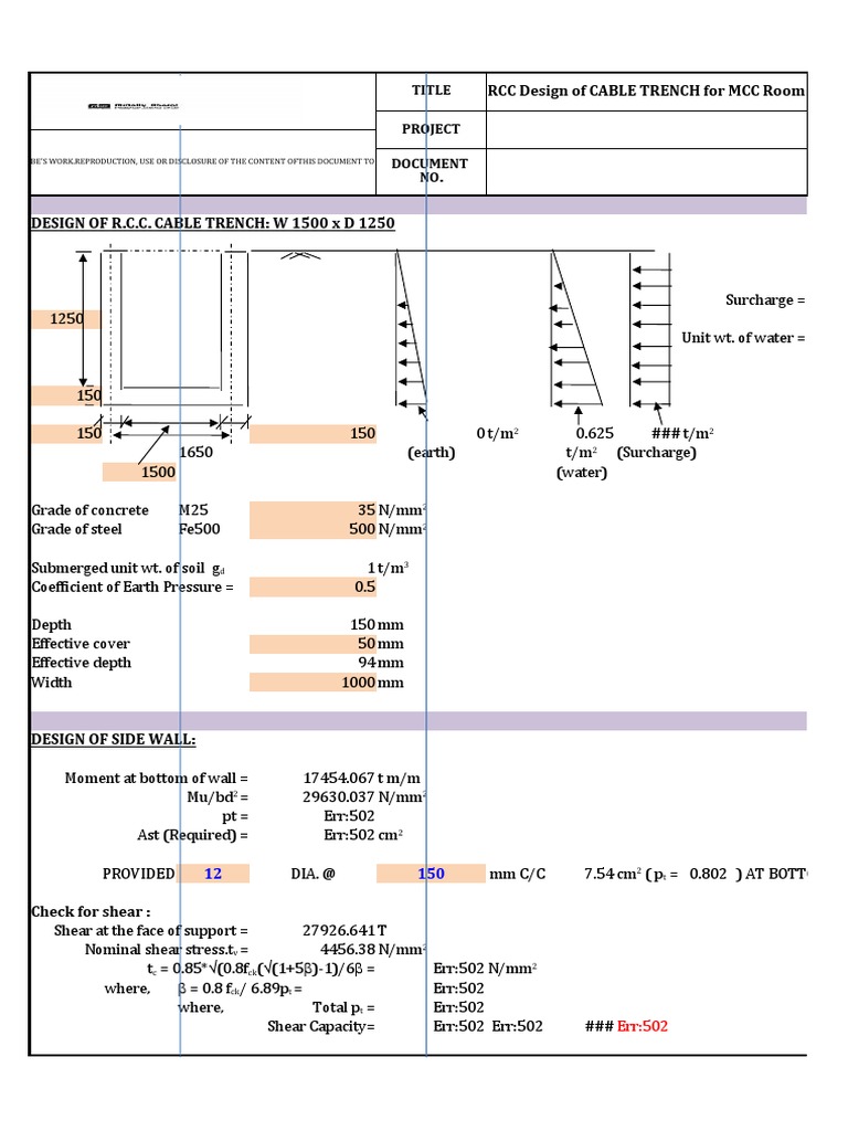 Trench Design | PDF | Civil Engineering | Building Engineering