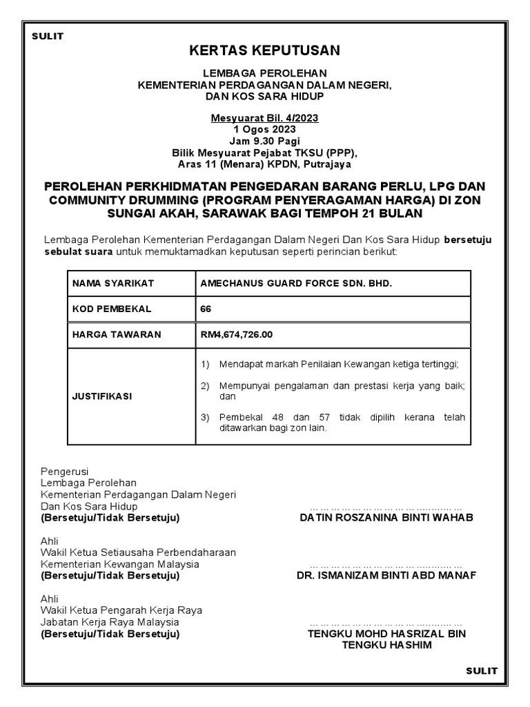 SARAWAK - CTH Kertas Keputusan | PDF