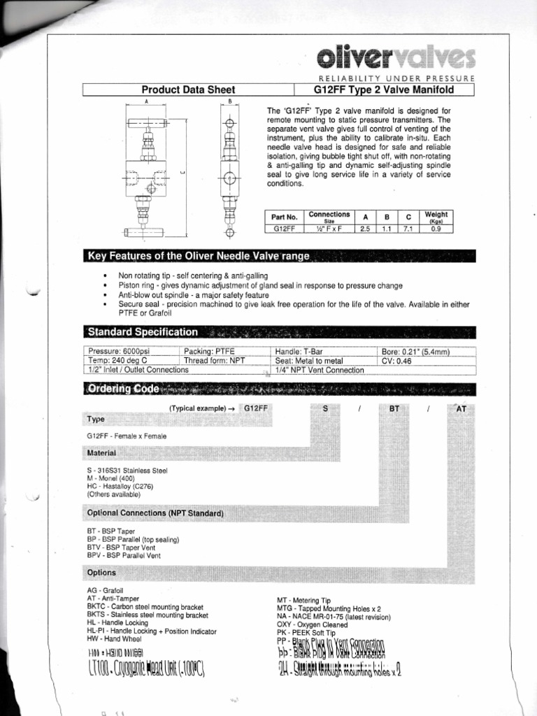 Drawing Oliver Valve | PDF | Valve | Mechanical Engineering