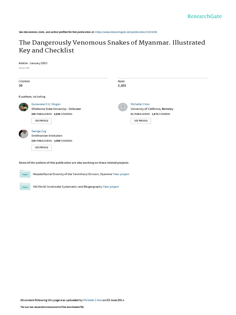 The Dangerously Venomous Snakes of Myanmar Illustr | PDF | Snake | Squamata