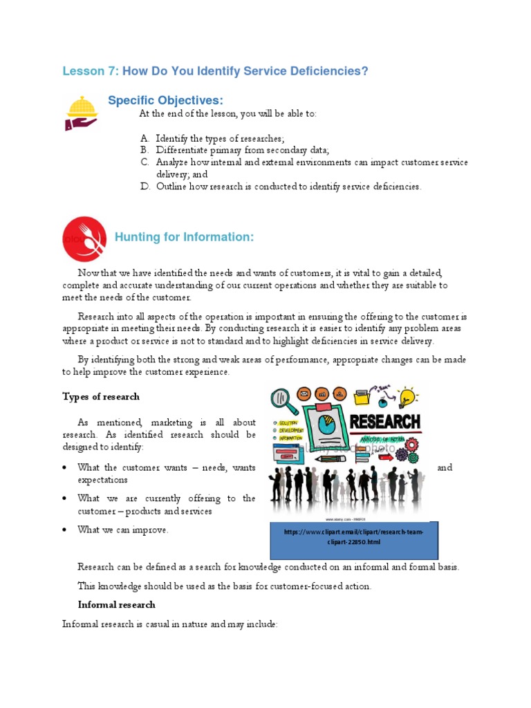 Lesson 7 Service Deficiencies | PDF | Information | Data