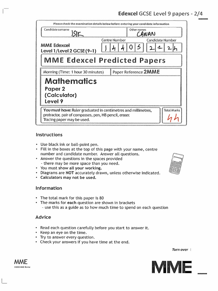MME Grade 9 Paper 2 | PDF