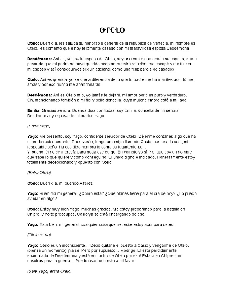 Guía Otelo - Comunicación | PDF | OTELO | Tragedias de Shakespeare