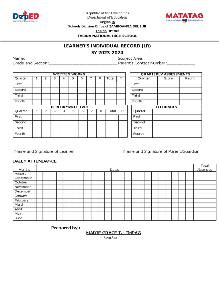 Student Progress Record | PDF