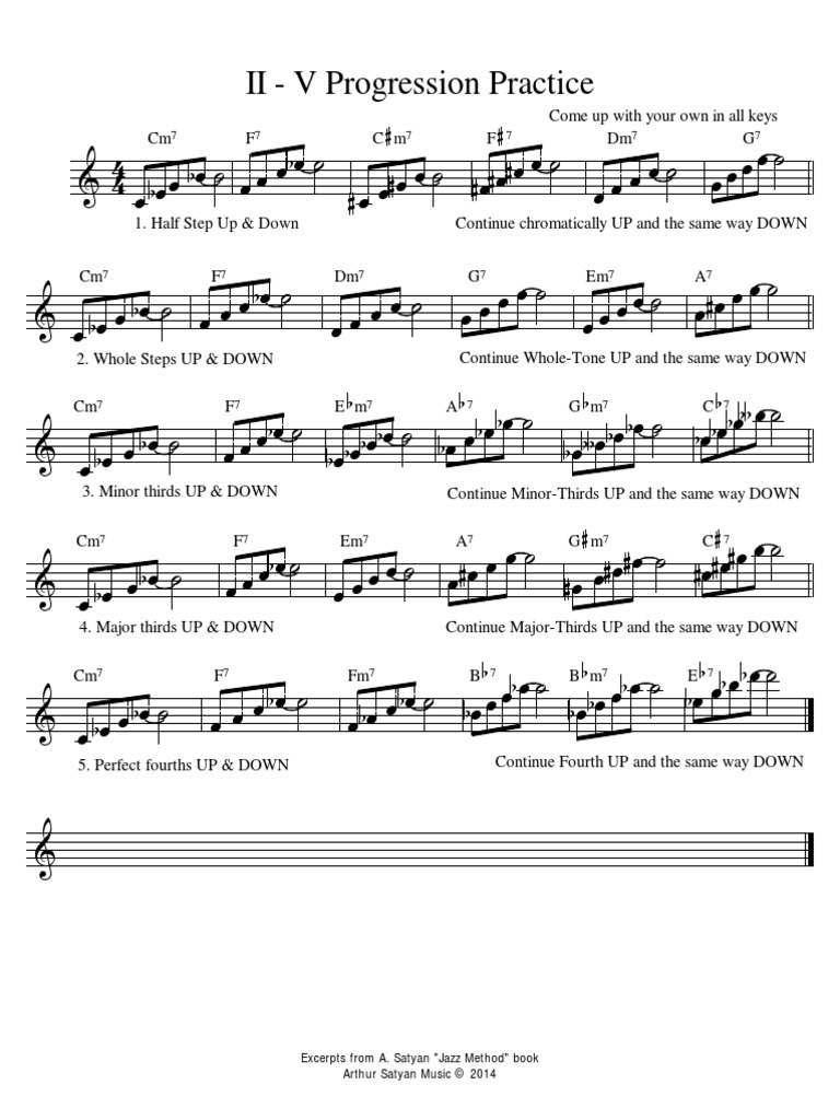 11 - II - V Progression Pracice | PDF | Music Theory | Elements Of Music