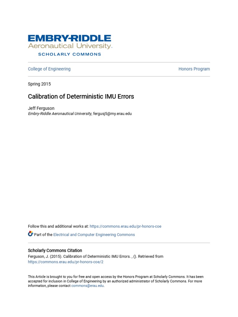 Calibration of Deterministic IMU Errors | PDF | Inertial Navigation System | Accelerometer
