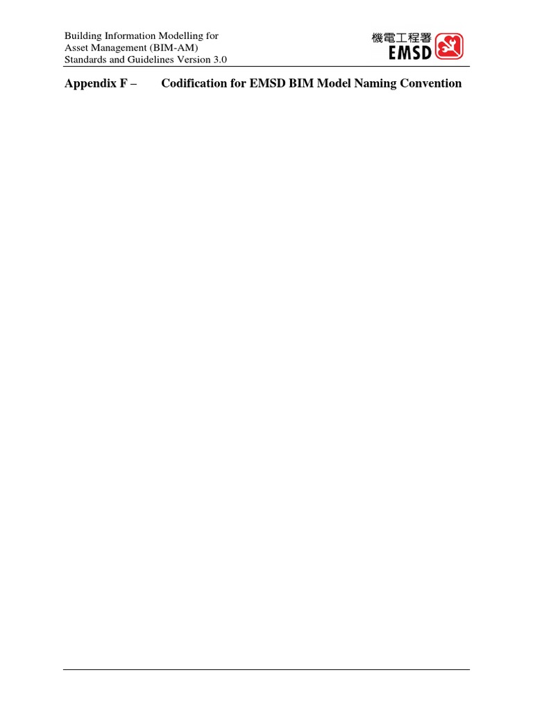 Appendix F-Codification For EMSD BIM Models Naming Convention | Download Free PDF | Building ...