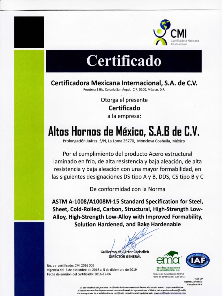 Cmi Astm A 1008 A1008m 15 | PDF