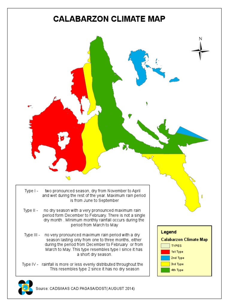Calabarzon Climate Types Overview | PDF