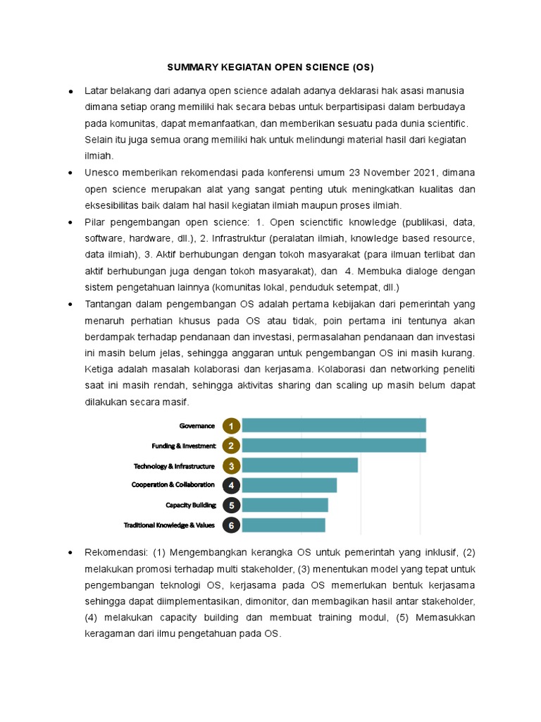 Summary Kegiatan Open Science | PDF