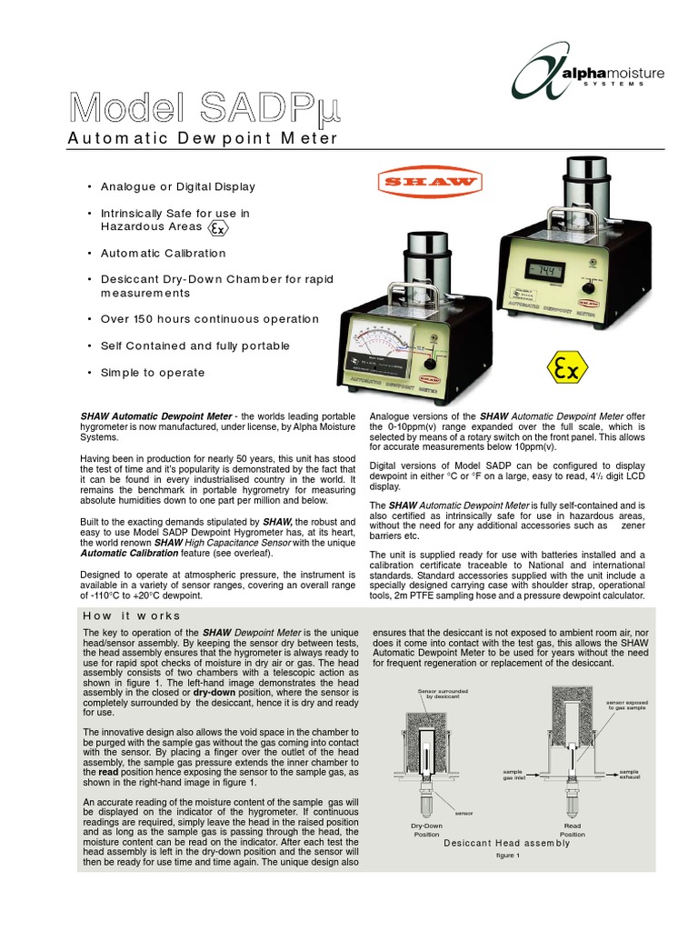 SADPu Automatic Dewpoint Meter | PDF | Calibration | Applied And ...