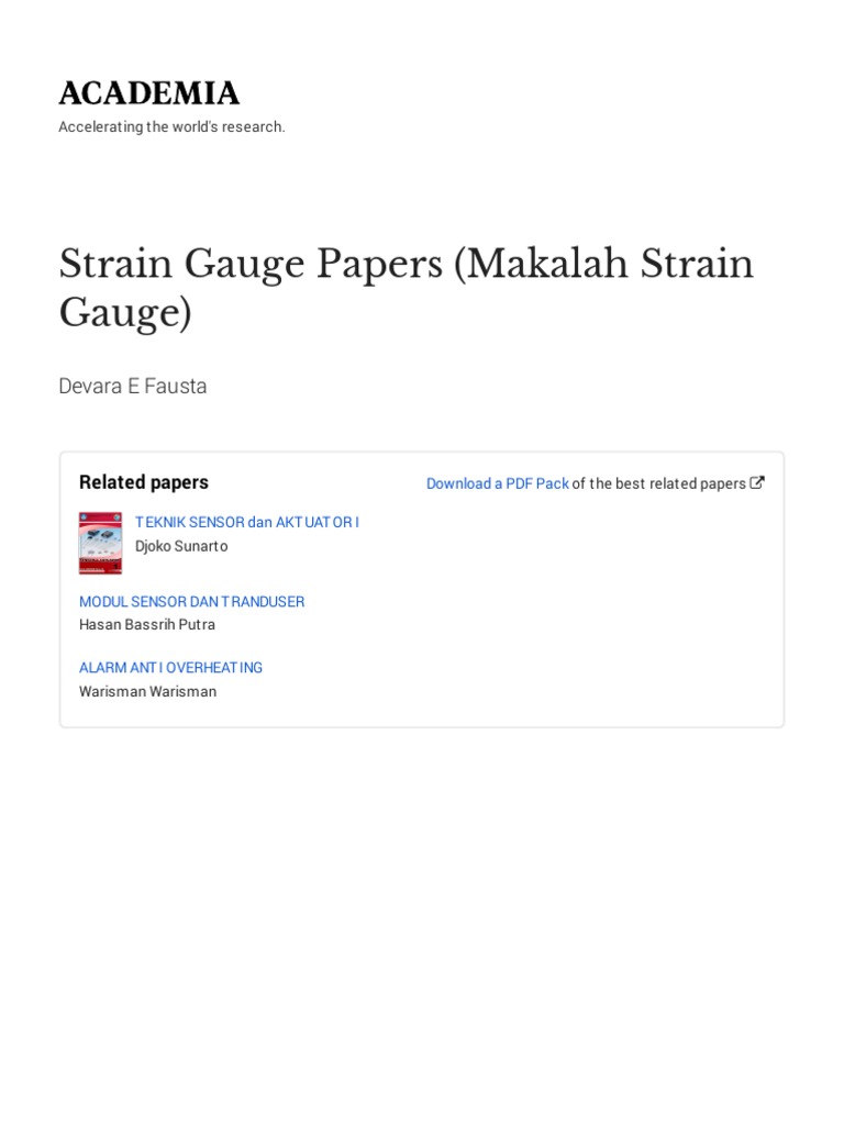 Strain Gauge Papers Makalah Strain Gauge | PDF