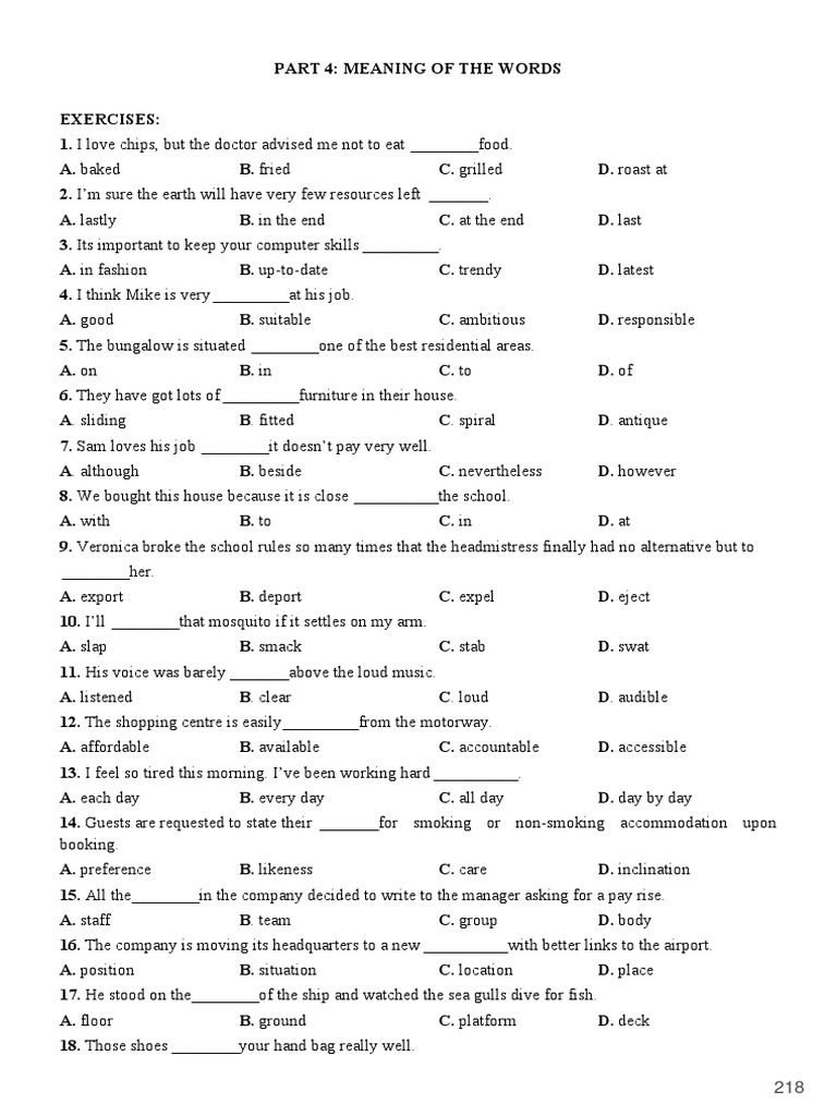 Test 1 - Meaning of The Words | PDF