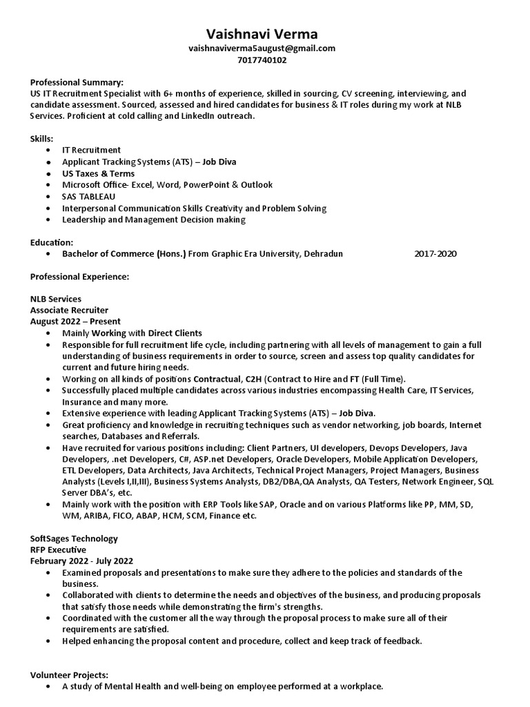 Vaishnavi Resume | PDF | Recruitment | Software