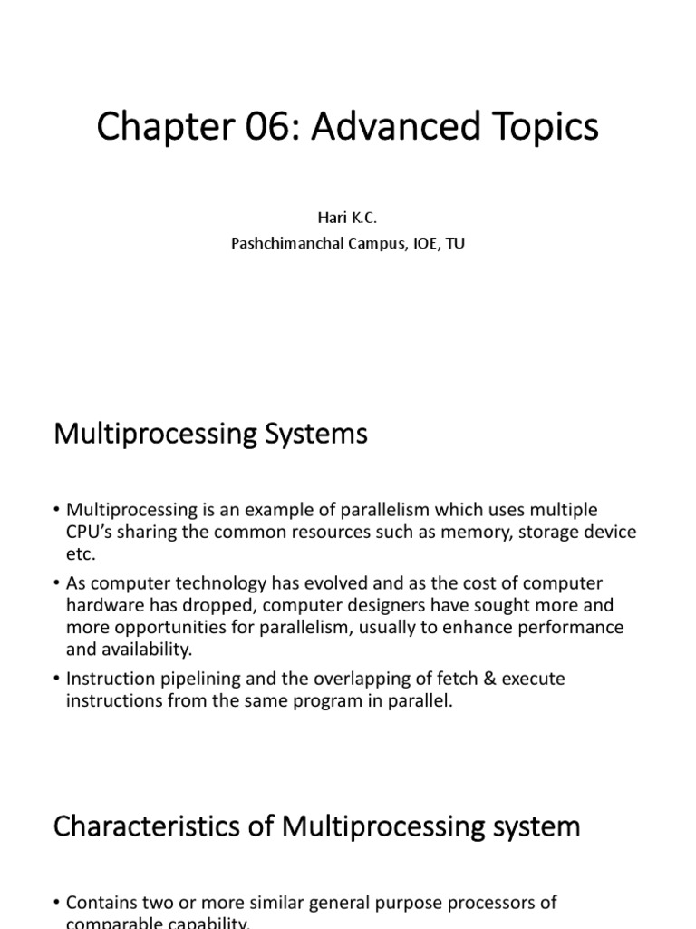 CH 06 Advanced Topics | PDF | Parallel Computing | Central Processing Unit