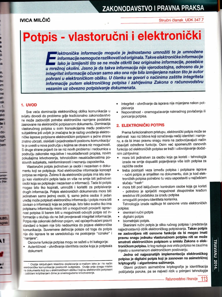 Elektronički I Vlastoručni Potpis | PDF