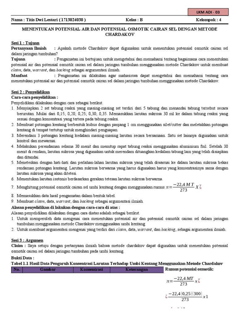 Laprak 3 (Metode Chardakov) Fix | PDF