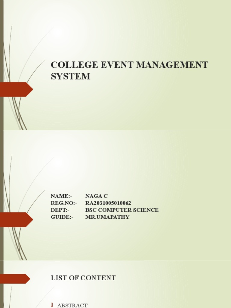 College Event Management System | PDF | Software | User (Computing)