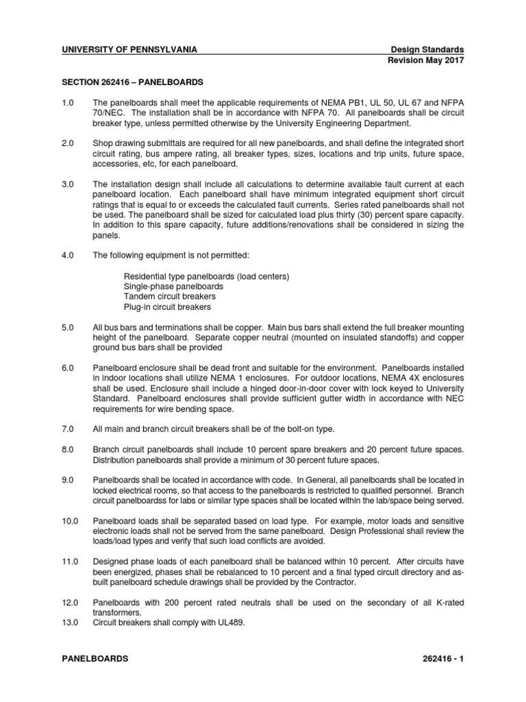 Panelboards - Electrical Design Guide | PDF | Electrical Equipment ...