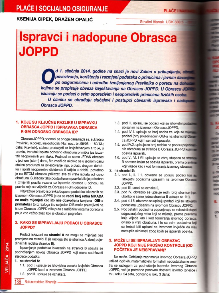 ISPRAVAK JOPPD-a | PDF