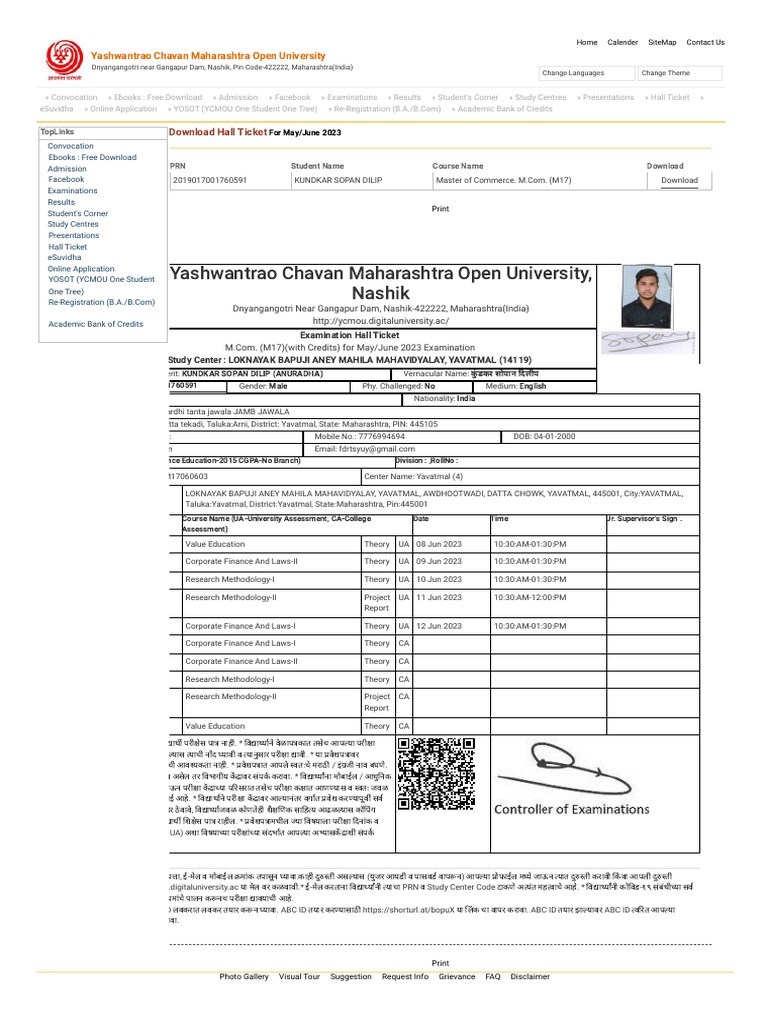 Yashwantrao Chavan Maharashtra Open University | PDF