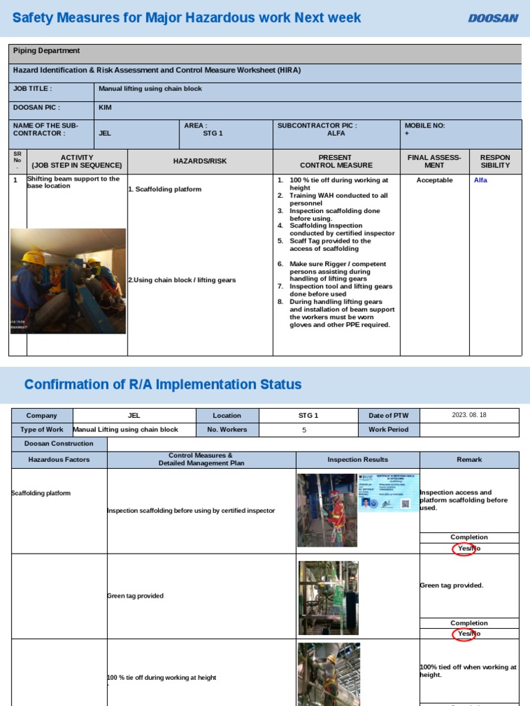 Risk Assessment - Manual Lifting | PDF | Personal Protective Equipment ...