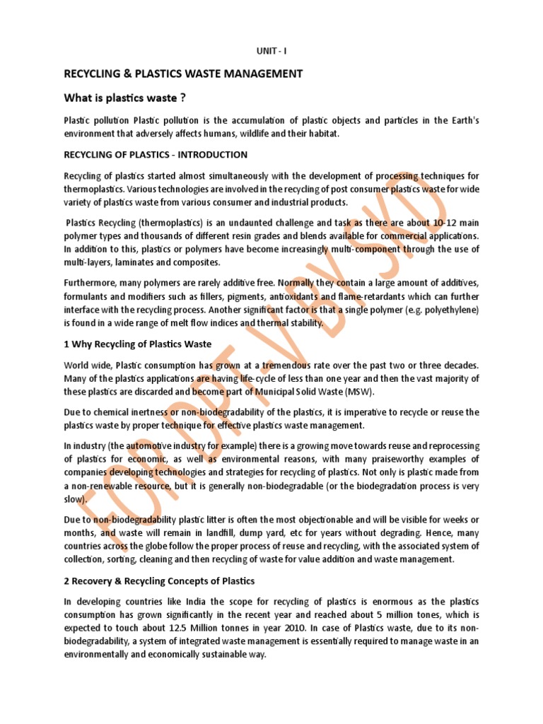 Waste Management | PDF | Plastic | Recycling