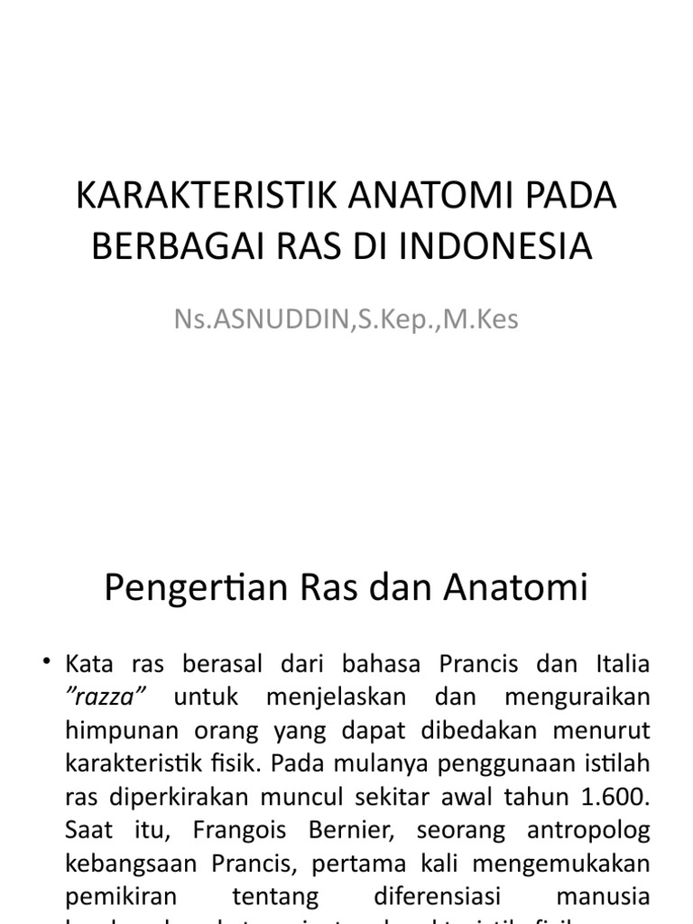 Karakteristik Anatomi Pada Berbagai Ras Di Indonesia | PDF