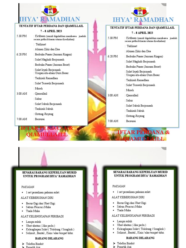 Tentatif Ihya Ramadha | PDF