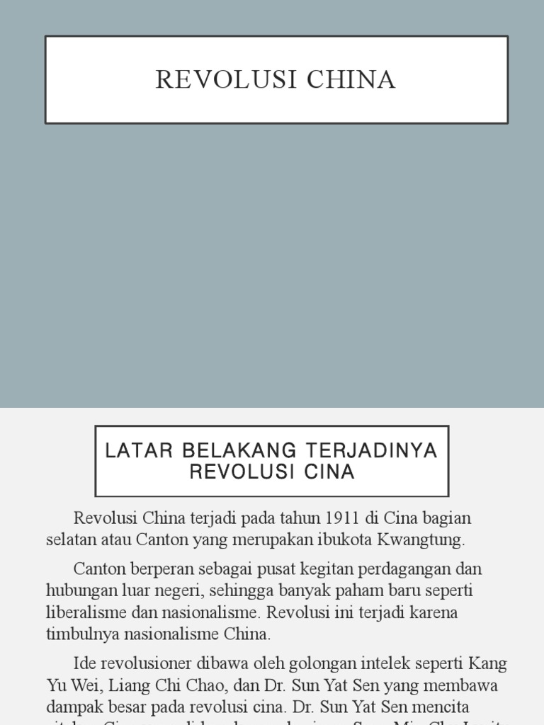 Latar Belakang dan Dampak Revolusi China | PDF | Perjalanan | Sejarah