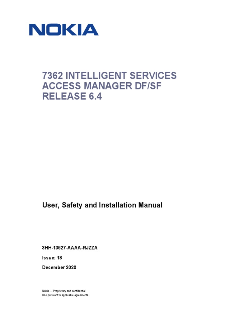 3HH13527AAAARJZZA18 - V1 - R6.4 7362 ISAM DFSF User Safety and ...
