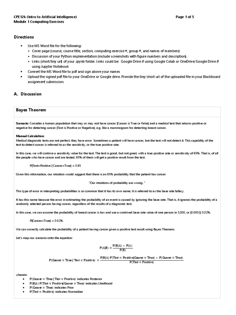 Module 1 Computing Exercises Intro To Ai Pdf Sensitivity And Specificity Machine Learning