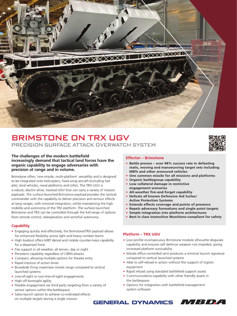 Brimstone On UGV TRX Datasheet 2023 1 | PDF | Military Technology ...